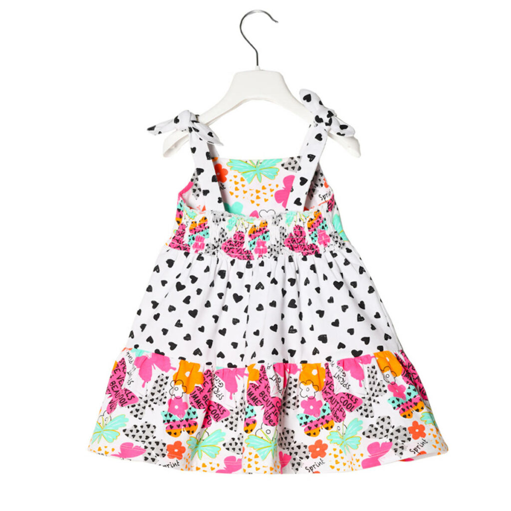 Παιδικό φόρεμα εμπριμέ Sprint λευκό 222-2022S100 - Maison Kids